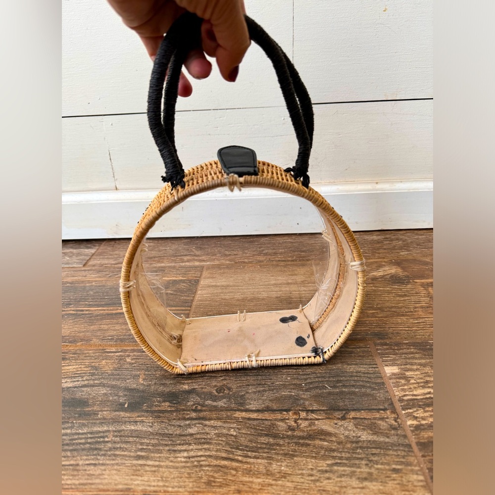 Rattan See Through Wicker Purse Cottage Core - Gem